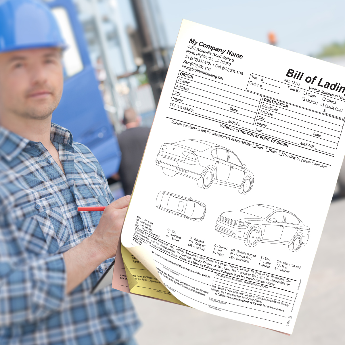 Bill Of Lading | Brothers Printing, Inc